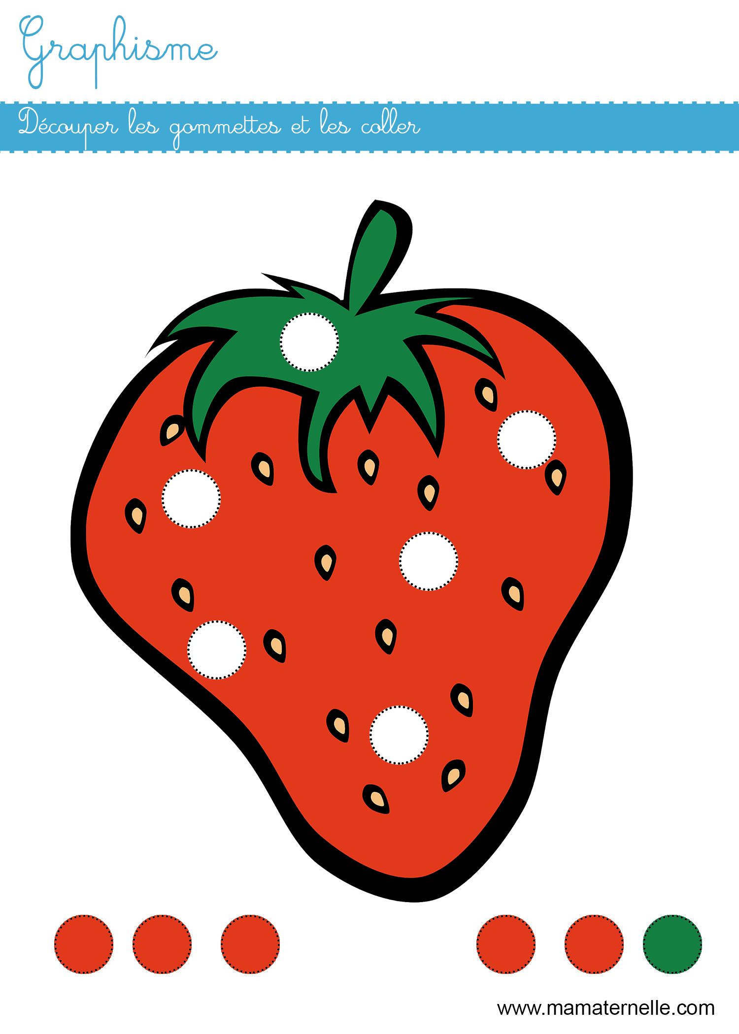 Graphisme : découper et coller les gommettes - Ma Maternelle