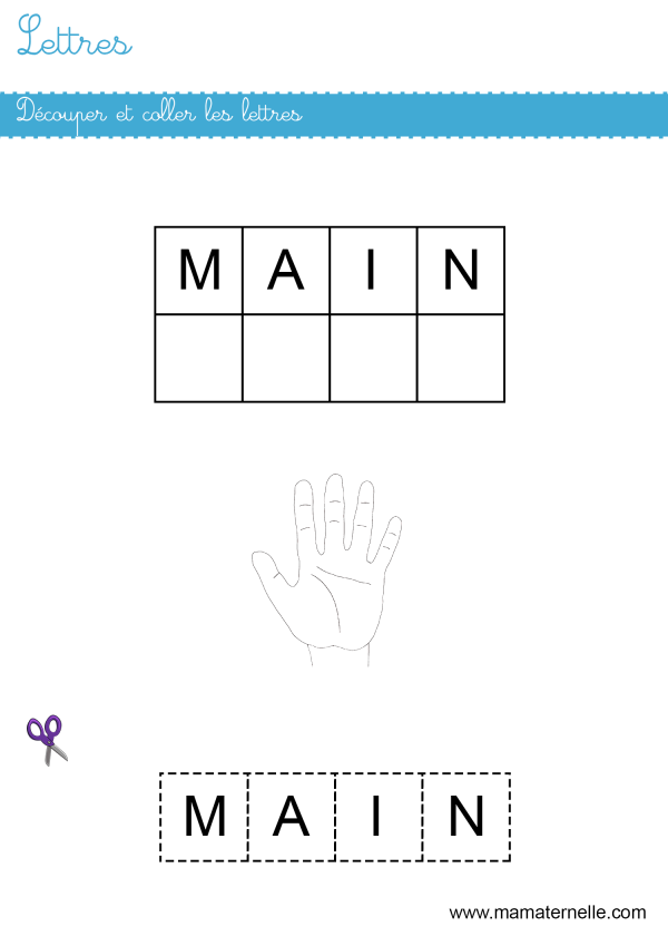 Lettres : découper et coller - Ma Maternelle