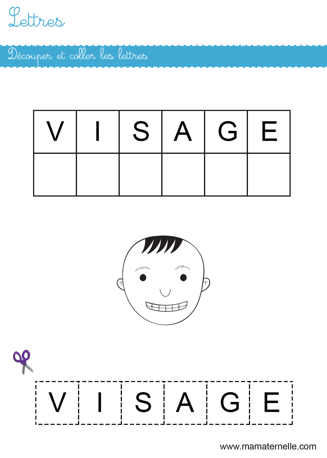 Lettres : découper et coller - Ma Maternelle