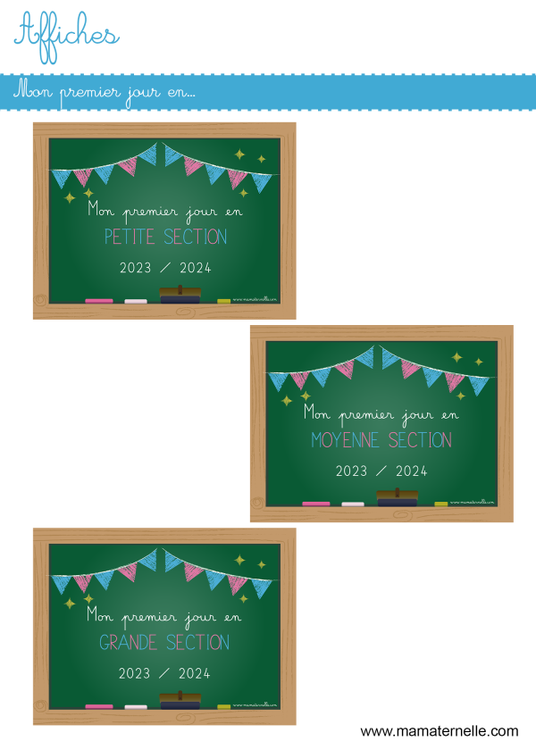 Affiches : mon premier jour en... - Ma Maternelle