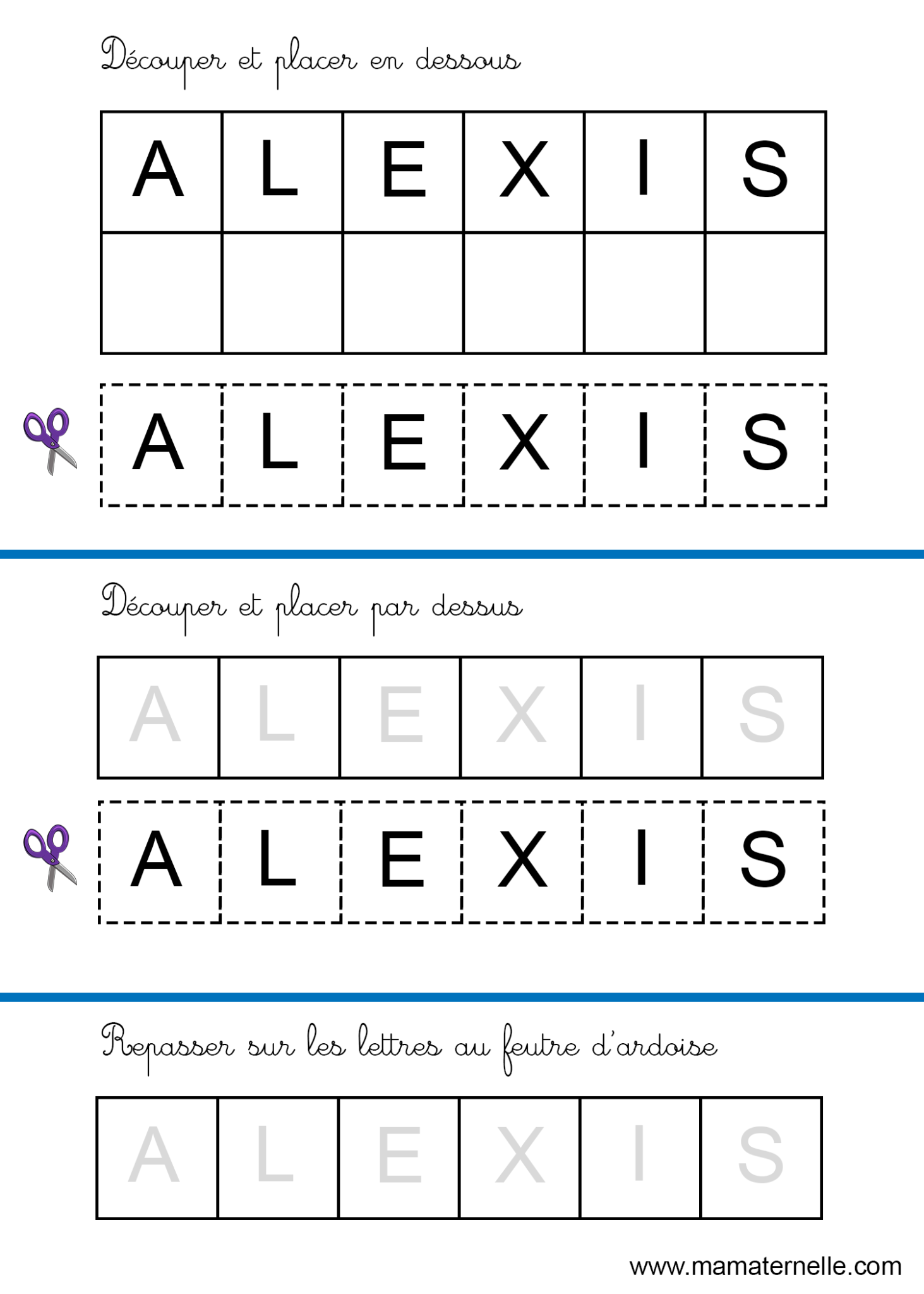 Lettres : connaitre son prénom - Ma Maternelle