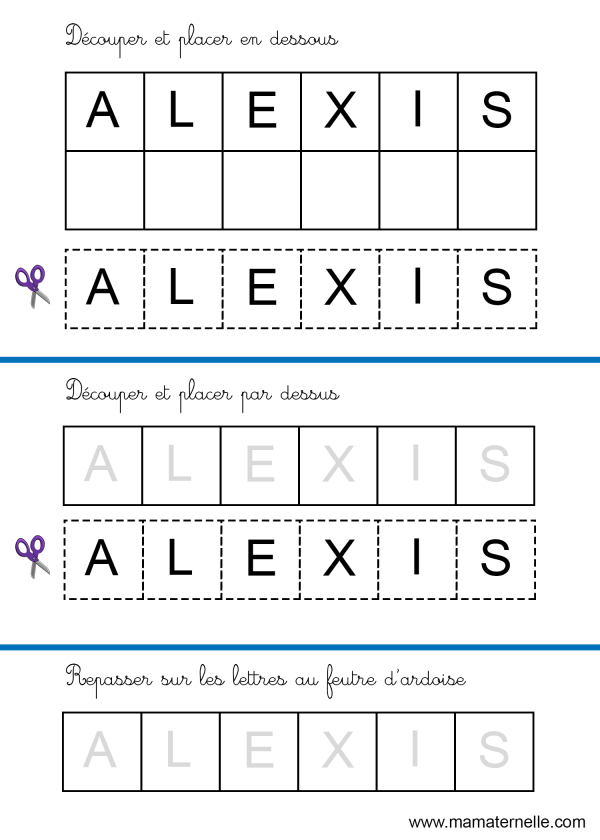 Lettres : connaitre son prénom - Ma Maternelle