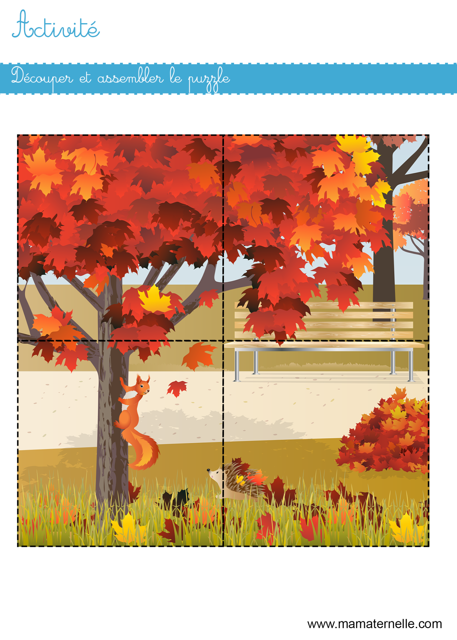 Activité : découper et assembler le puzzle - Ma Maternelle