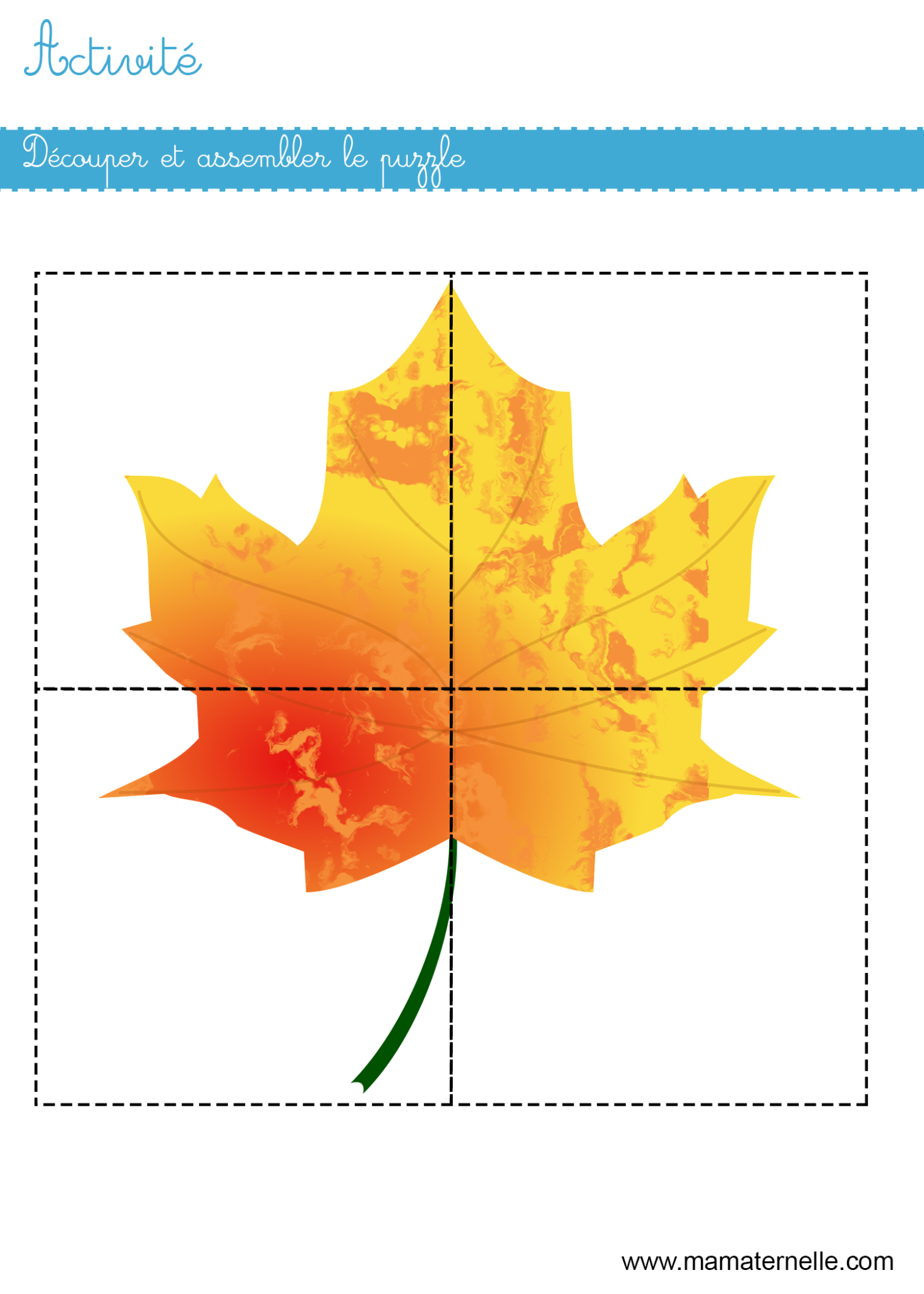Activité : découper et assembler le puzzle - Ma Maternelle