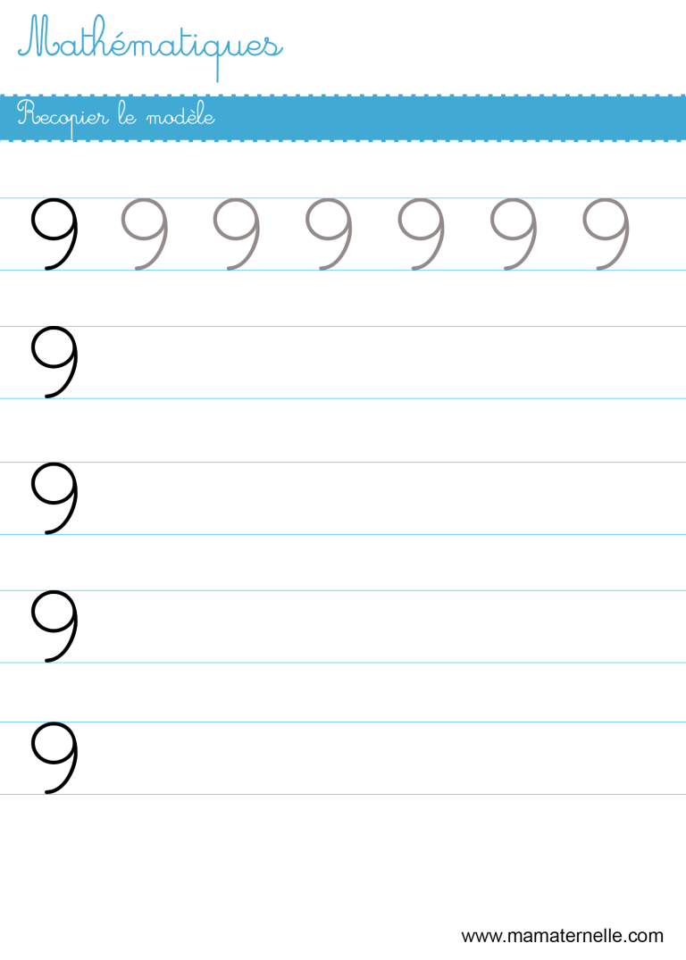 Mathématiques : recopier le modèle - Ma Maternelle