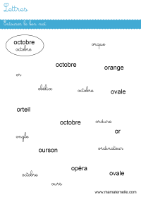 Lettres : entourer le mot - Ma Maternelle