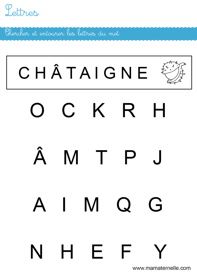 Lettres : chercher et entourer - Ma Maternelle