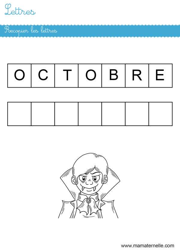 Lettres : recopier les lettres - Ma Maternelle