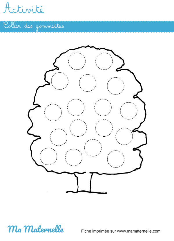 Activité : coller des gommettes - Ma Maternelle
