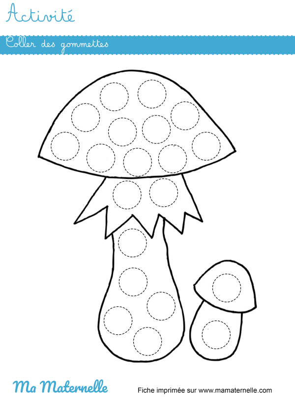 Activité : coller des gommettes - Ma Maternelle