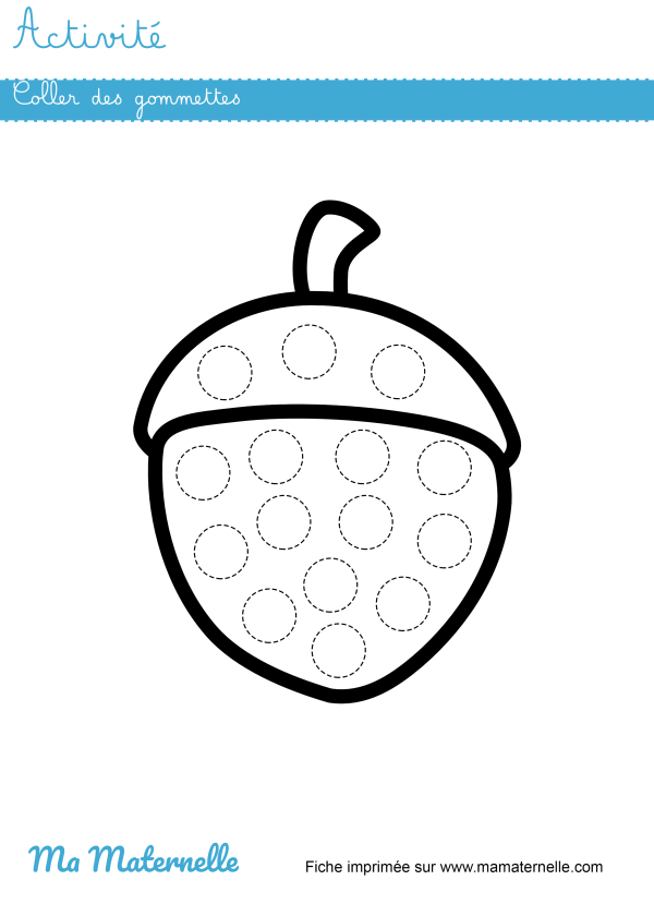 Activité : coller des gommettes - Ma Maternelle