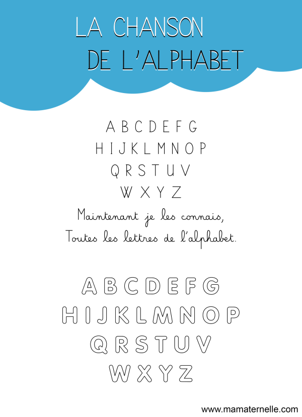 Chanson : la chanson de l'alphabet - Ma Maternelle
