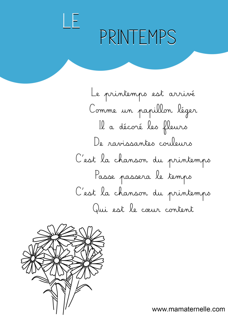 Comptine : le printemps - Ma Maternelle