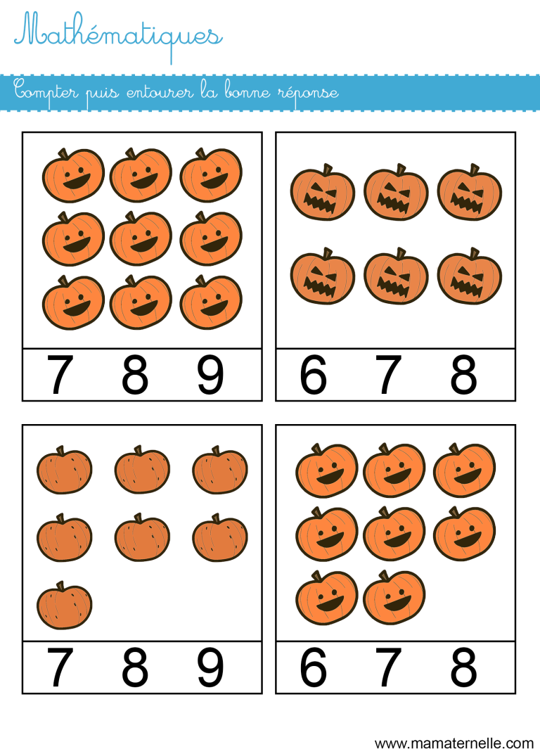 Mathématiques : compter puis entourer - Ma Maternelle