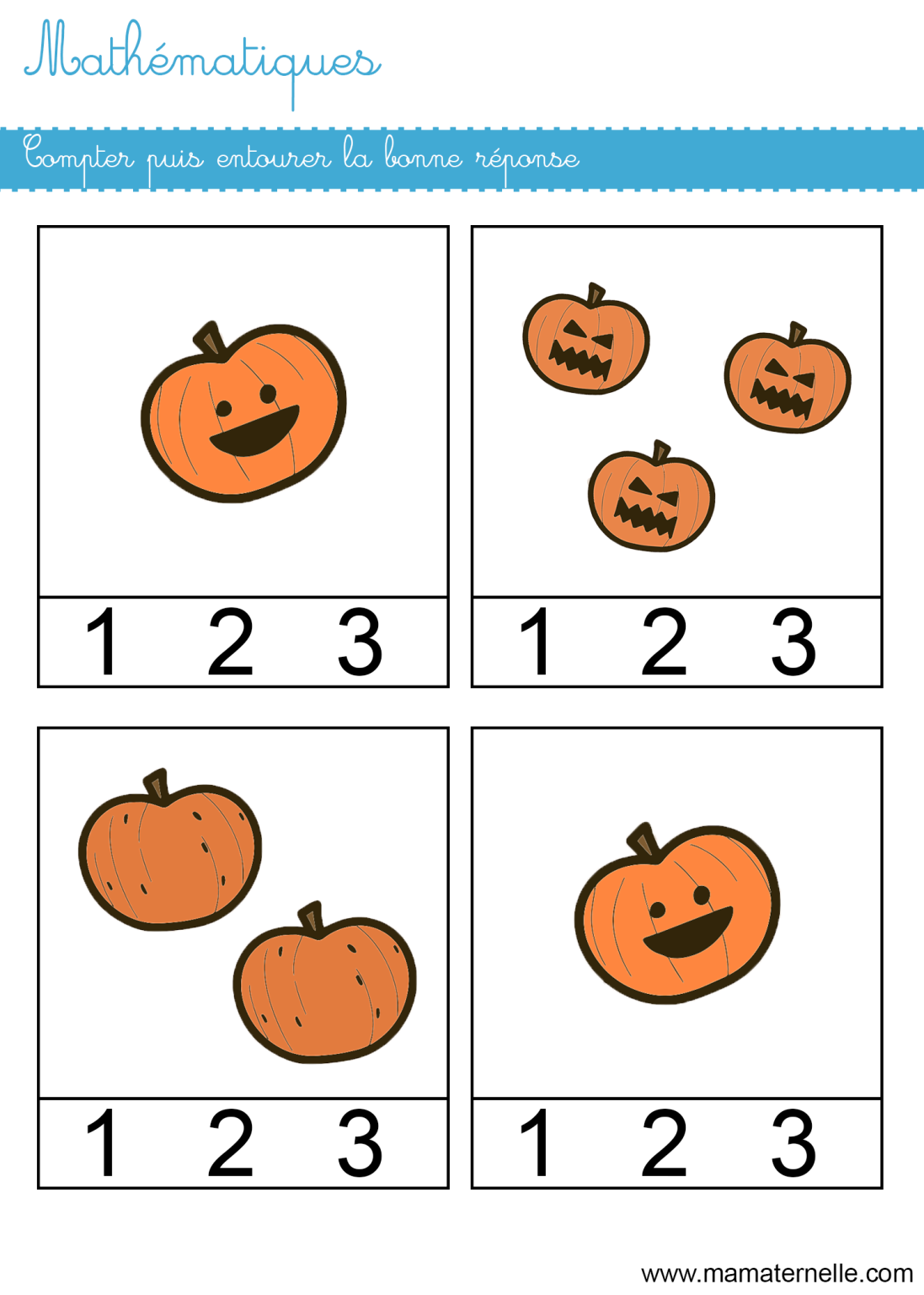 Mathématiques : compter puis entourer - Ma Maternelle