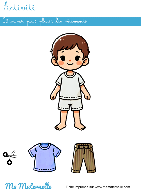 Activité : découper et placer les vêtements - Ma Maternelle