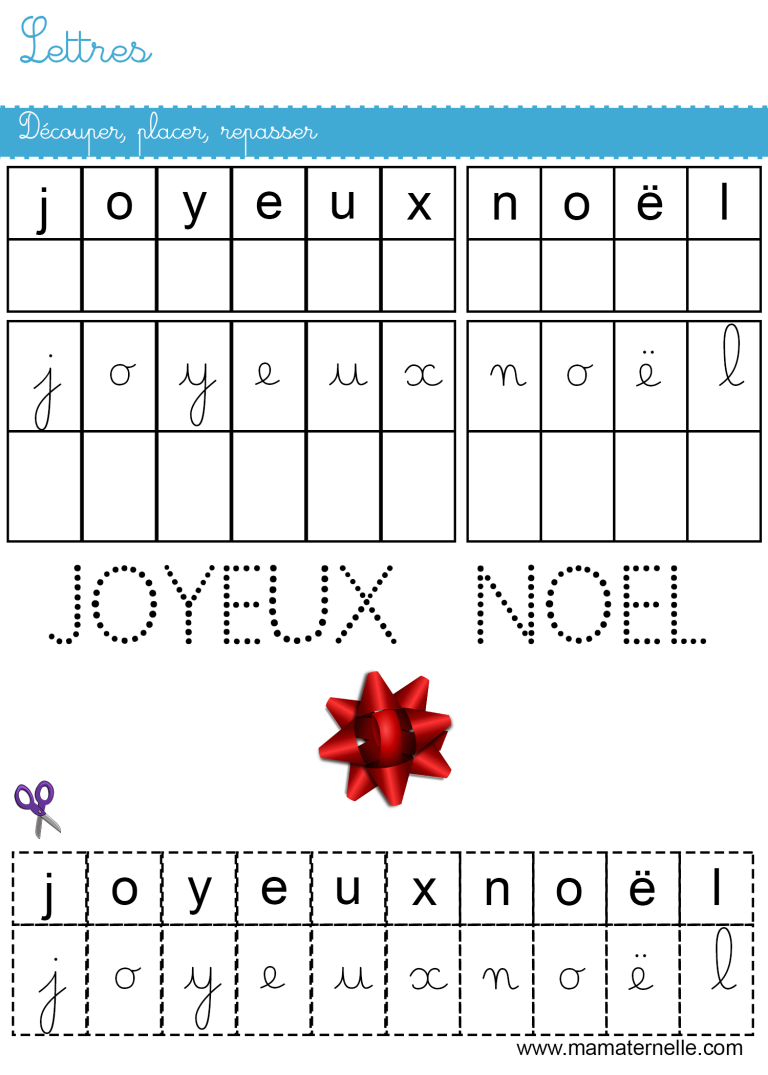 Lettres : découper et placer les lettres - Ma Maternelle