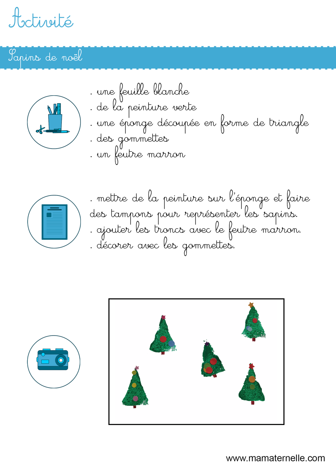 Activité : sapins de noël - Ma Maternelle