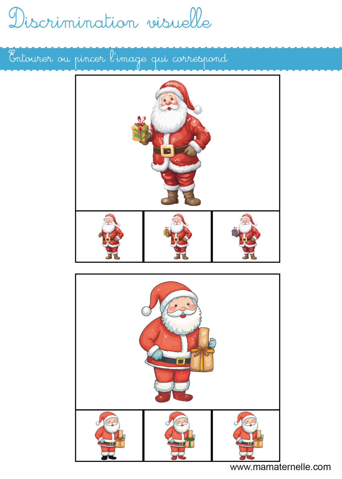Discrimination visuelle : entourer ou pincer - Ma Maternelle