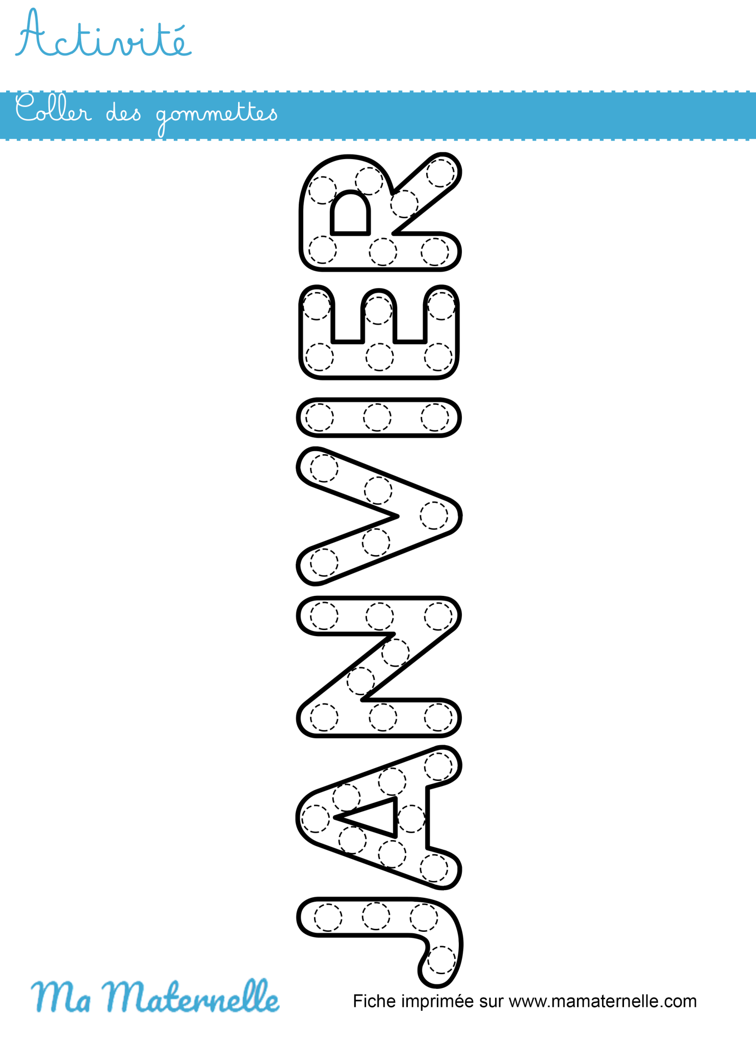 Activité : coller des gommettes - Ma Maternelle