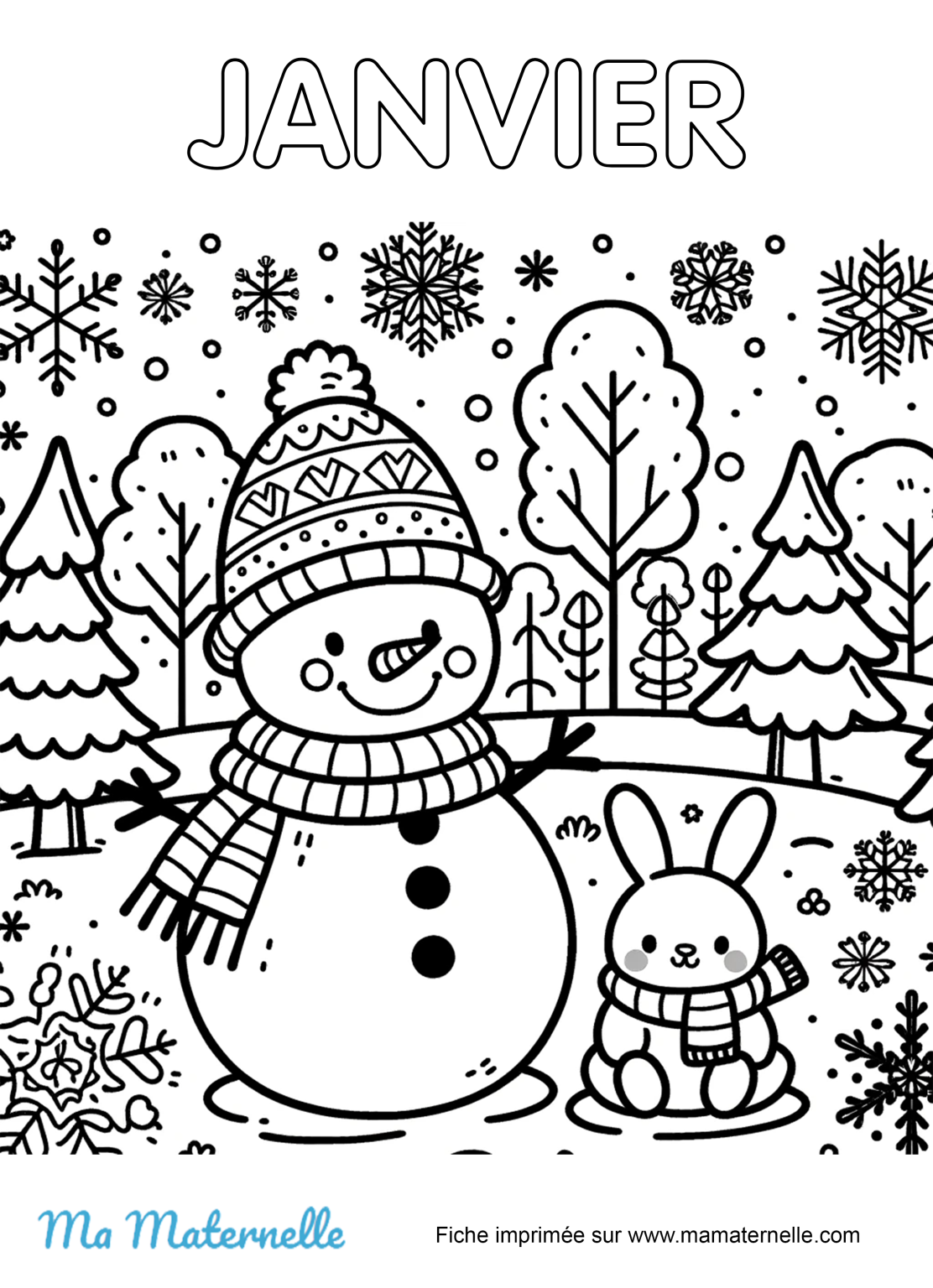 Coloriage du mois de Janvier - Ma Maternelle