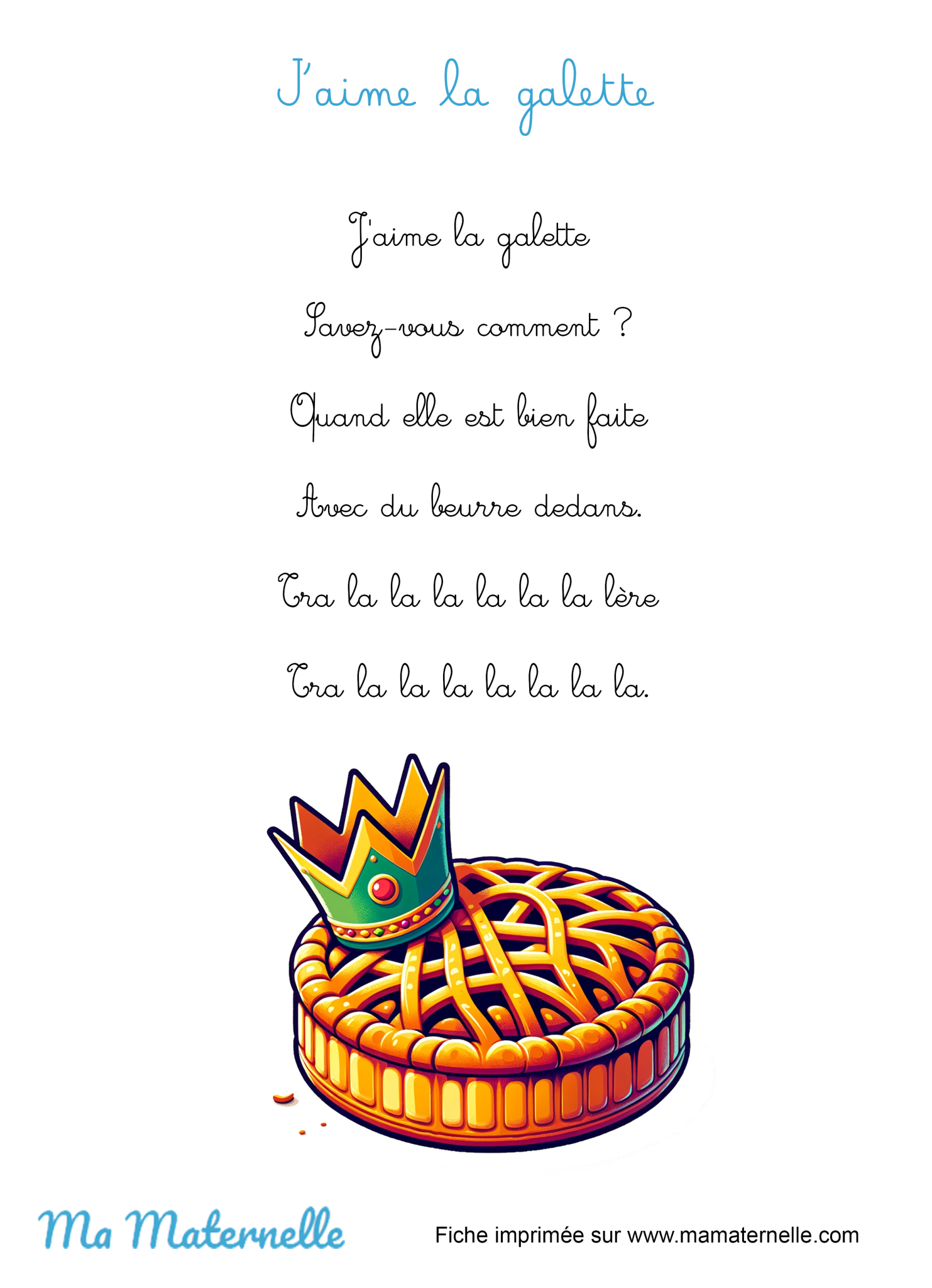 Chanson : j'aime la galette - Ma Maternelle