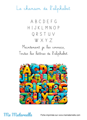 Chanson : la chanson de l'alphabet - Ma Maternelle