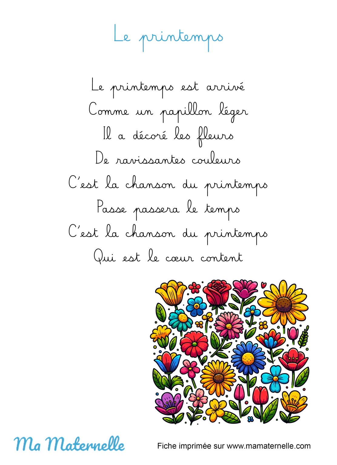 Comptine : le printemps - Ma Maternelle