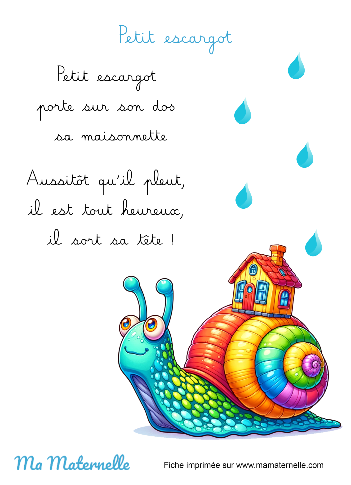 Comptine : Petit escargot - Ma Maternelle