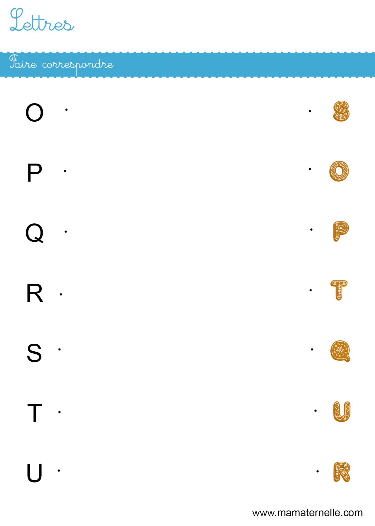 Lettres : faire correspondre - Ma Maternelle