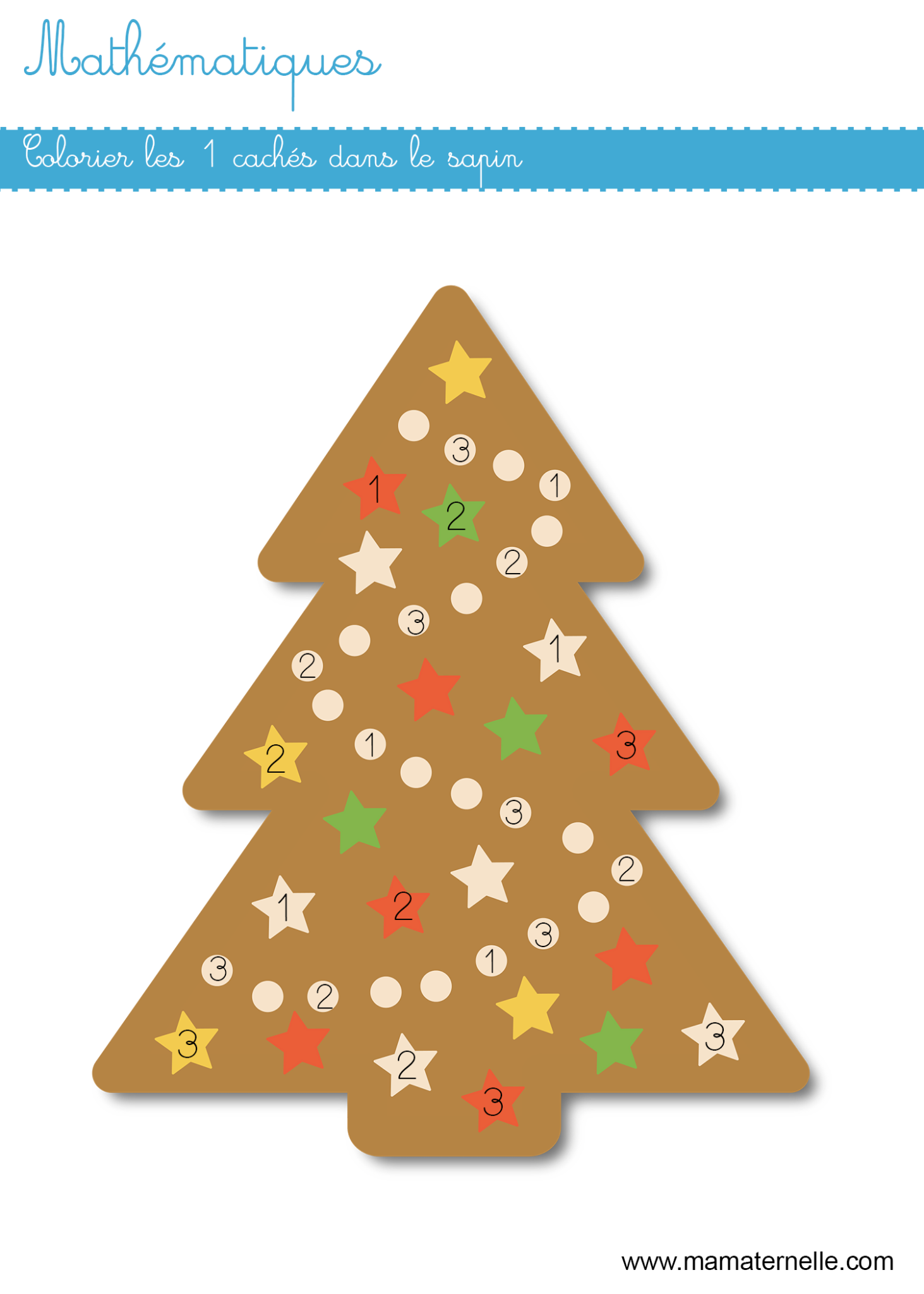 Mathématiques : colorier les 1 - Ma Maternelle