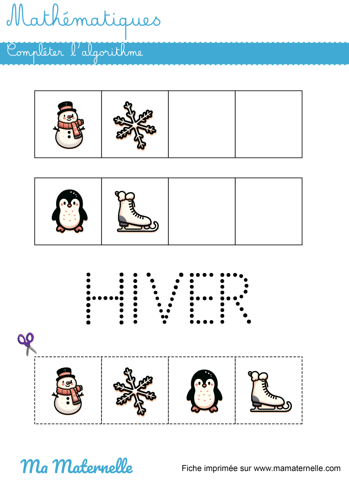 Mathématiques : compléter l'algorithme - Ma Maternelle
