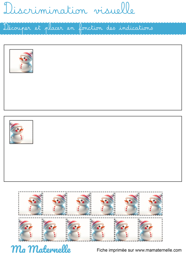 Discrimination visuelle : découper et placer - Ma Maternelle