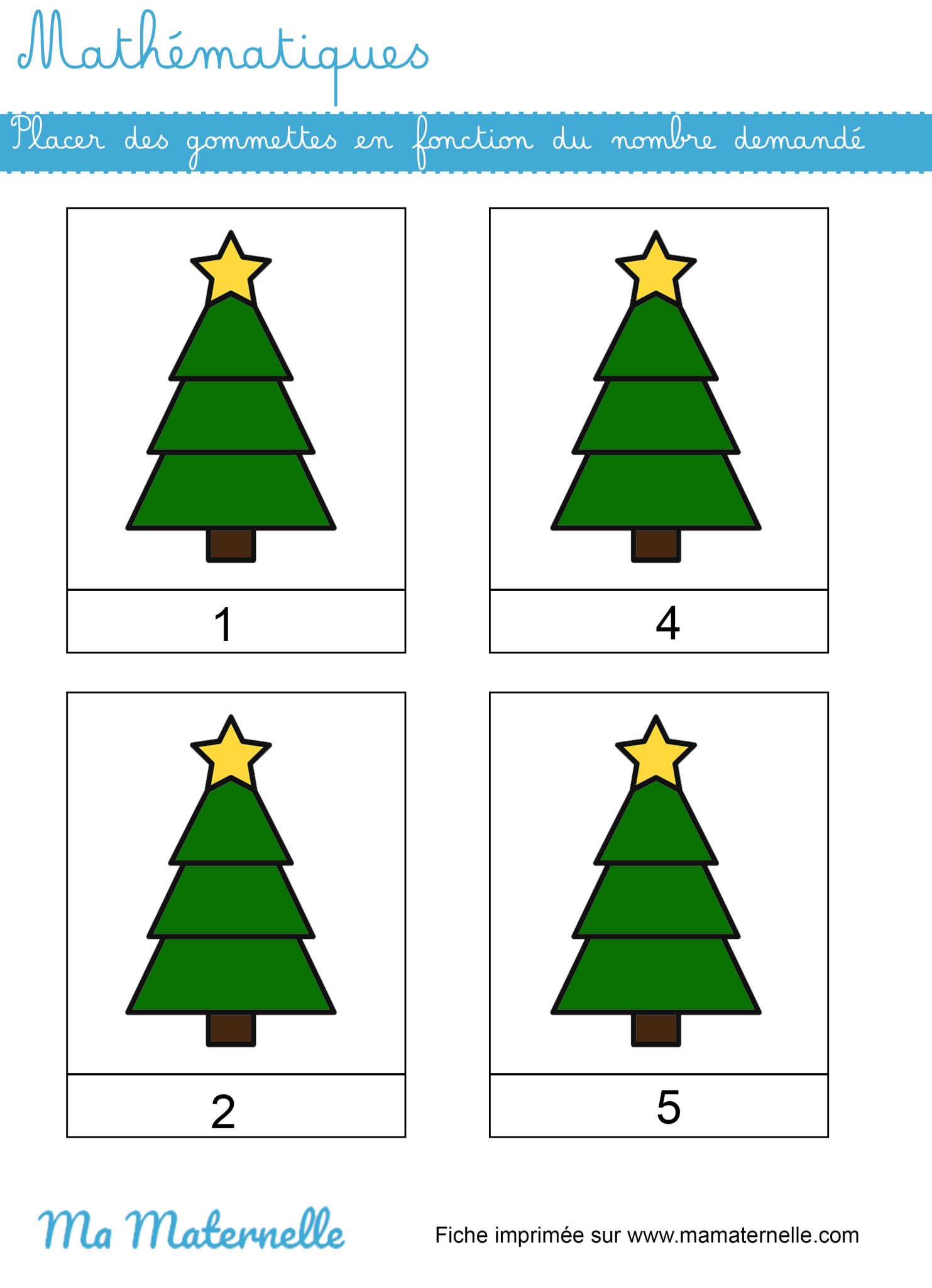 Mathématiques : placer des gommettes - Ma Maternelle