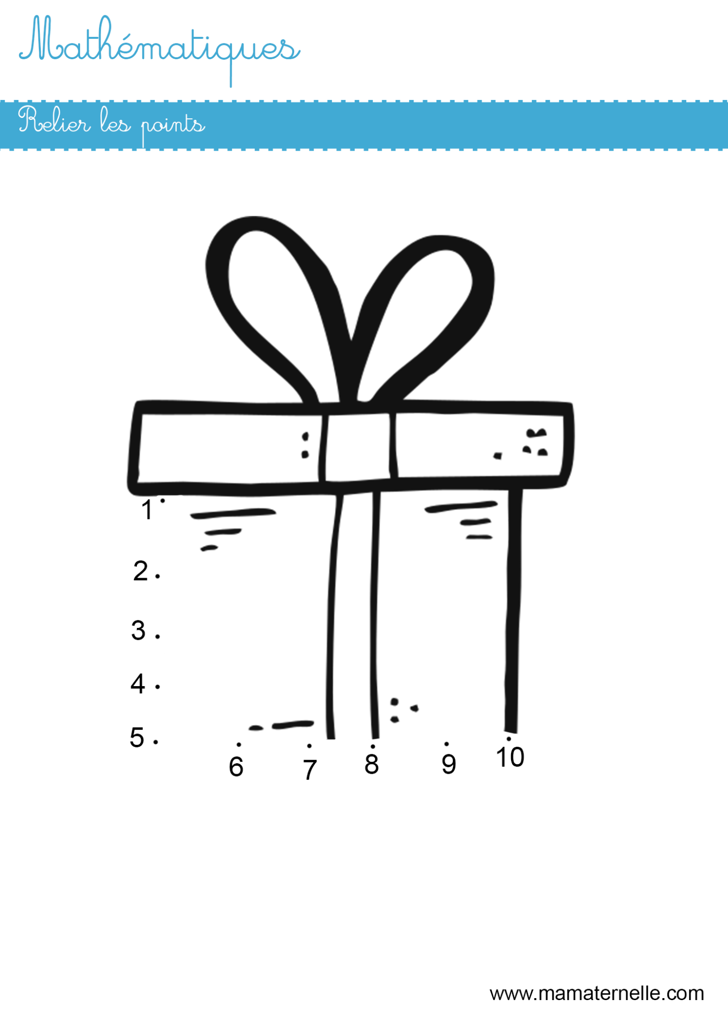 Mathématiques : relier les points - Ma Maternelle