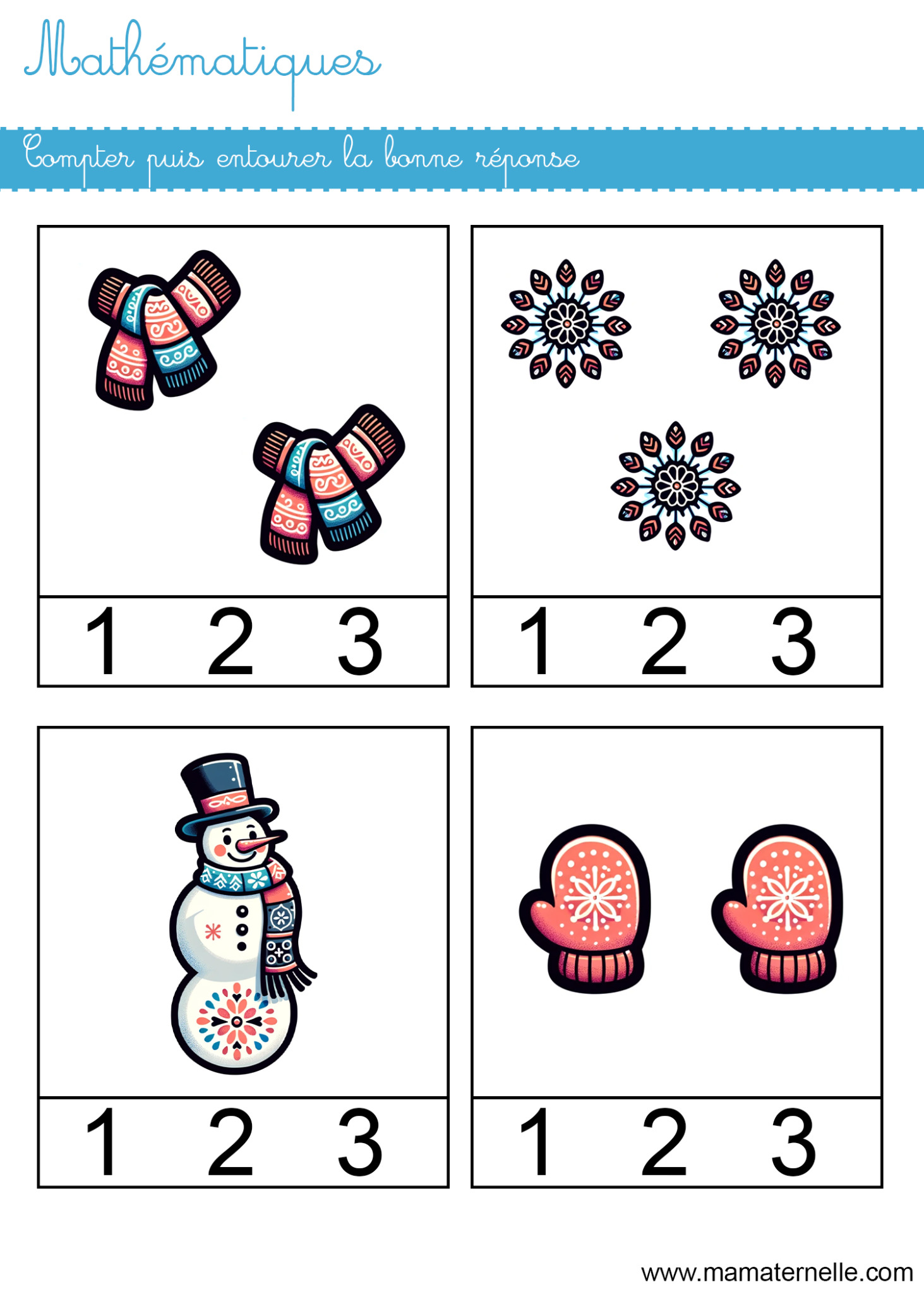 Mathématiques : compter puis entourer - Ma Maternelle