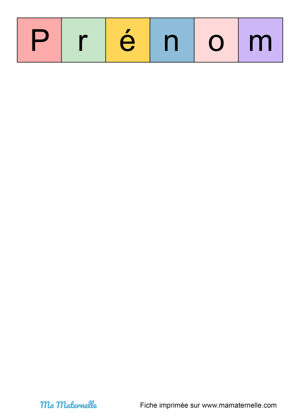 Mon prénom - Ma Maternelle
