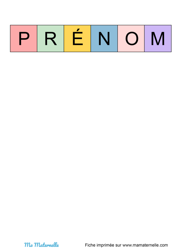 Mon prénom - Ma Maternelle