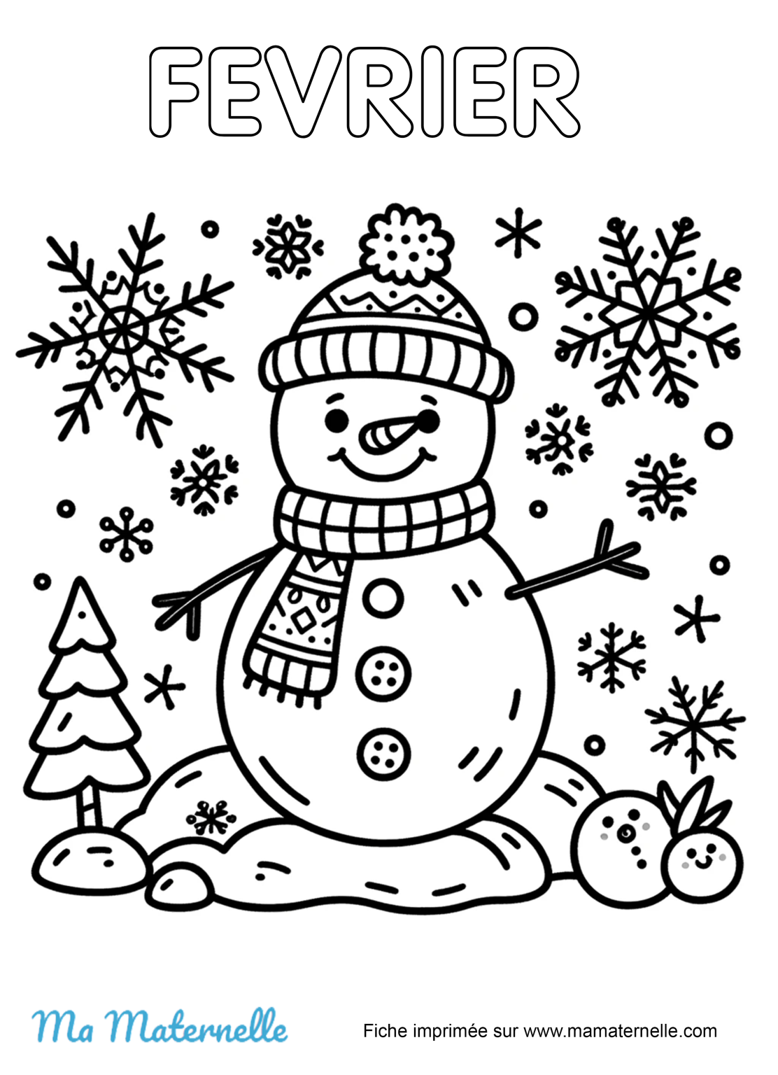 Coloriage du mois de février - Ma Maternelle