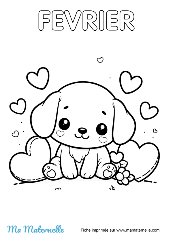 Coloriage du mois de février - Ma Maternelle