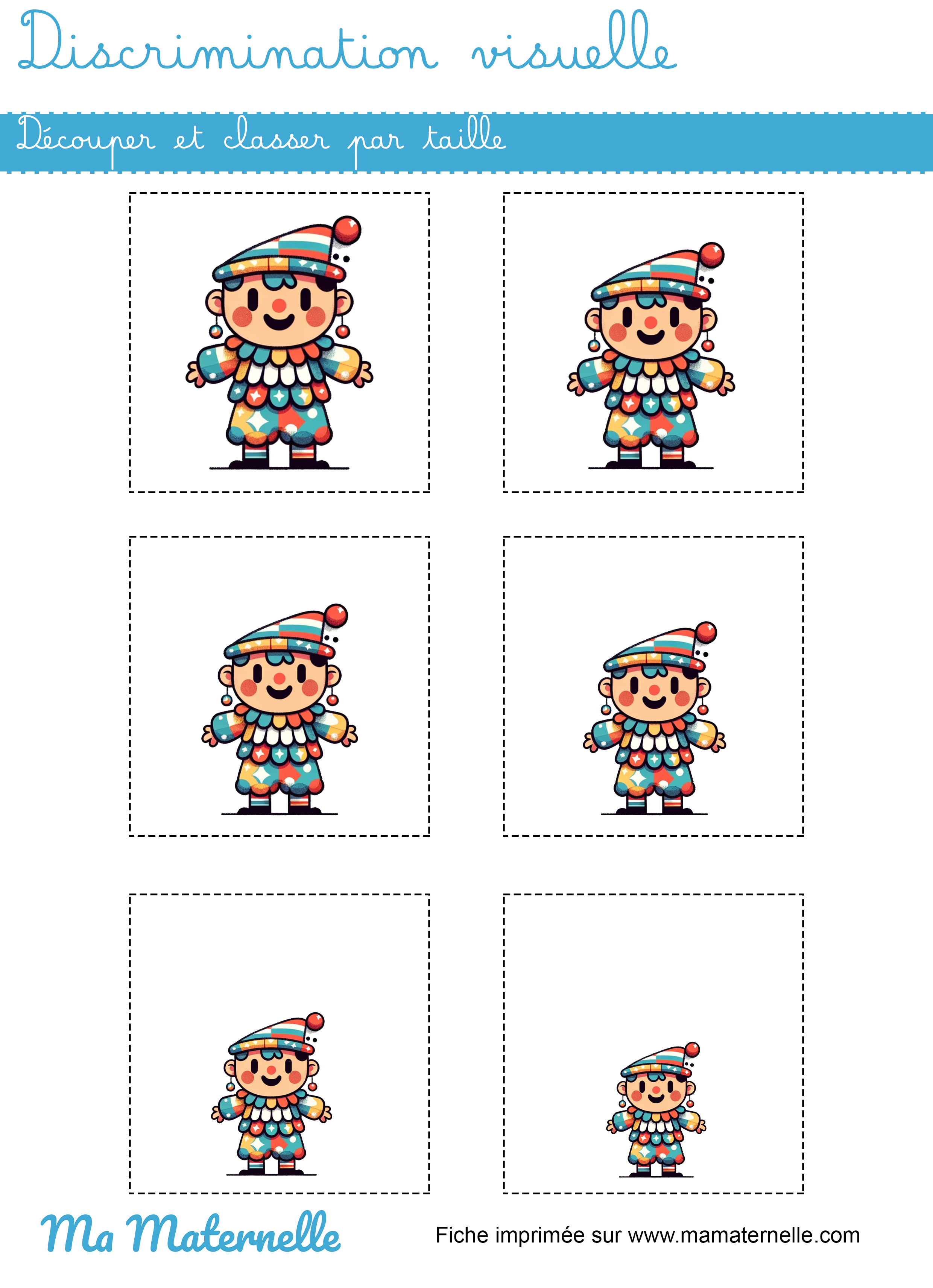 Discrimination visuelle : découper et classer - Ma Maternelle