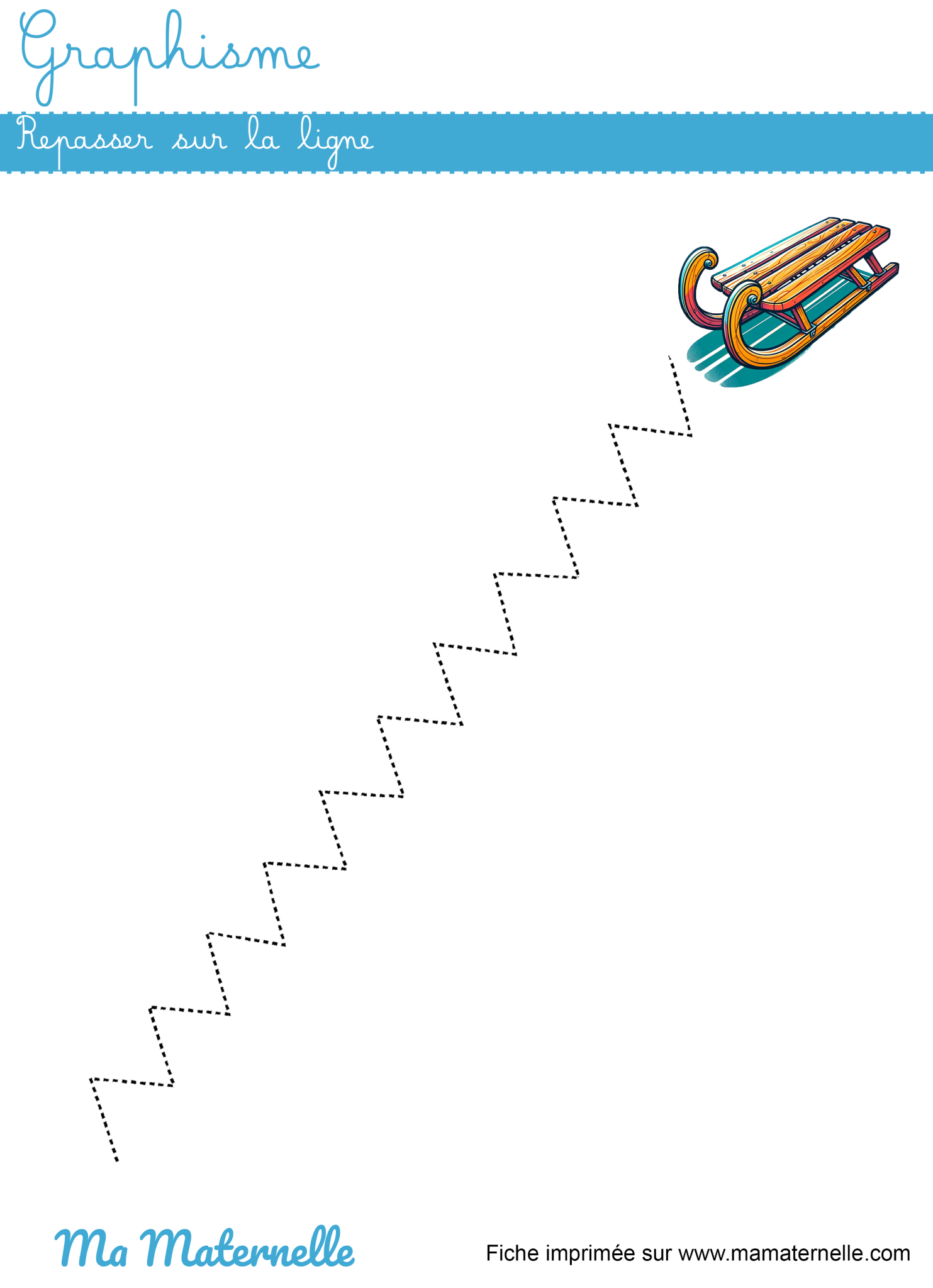 Graphisme : repasser sur la ligne - Ma Maternelle