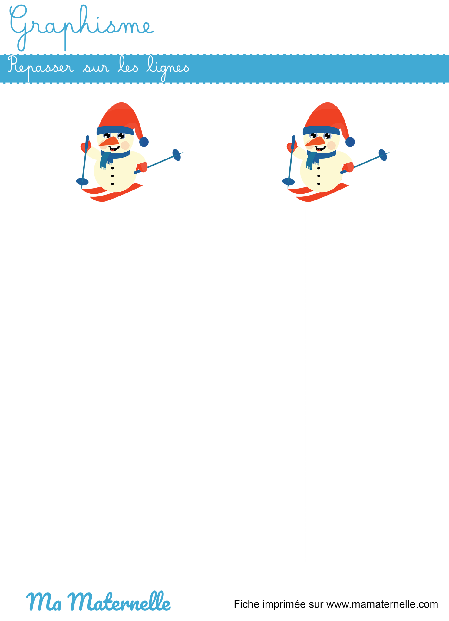 Graphisme : repasser sur les lignes - Ma Maternelle