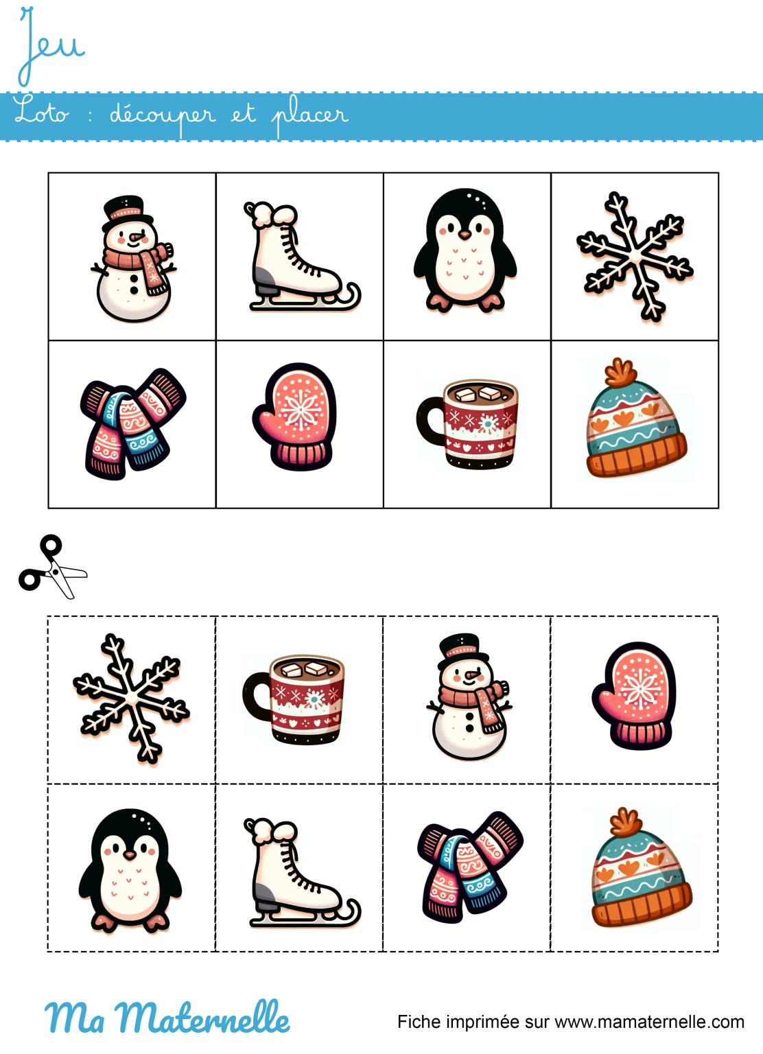Jeu : loto hiver - Ma Maternelle