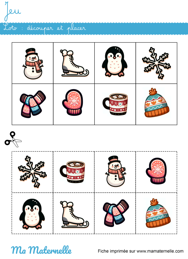 Jeu : loto hiver - Ma Maternelle