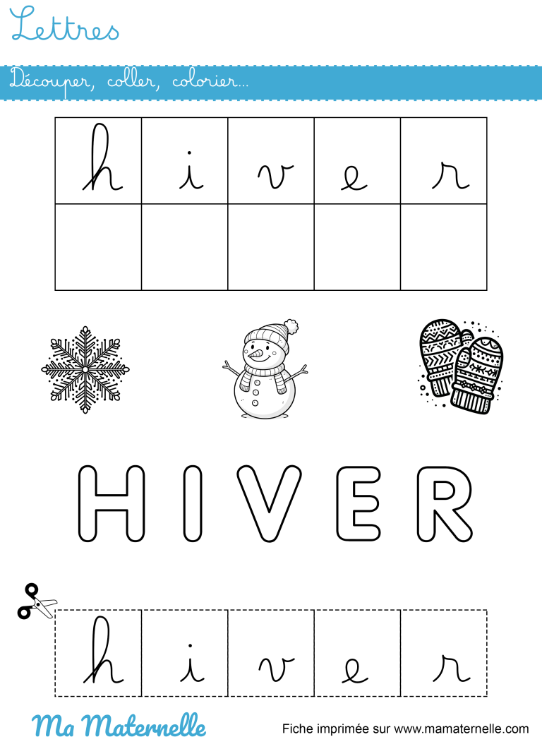 Lettres : découper, coller, colorier - Ma Maternelle