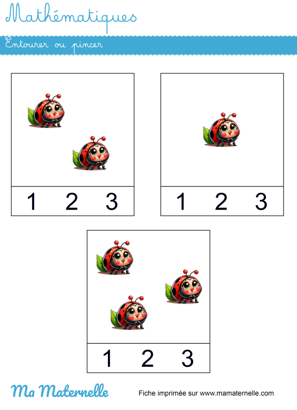 Mathématiques : entourer ou pincer - Ma Maternelle