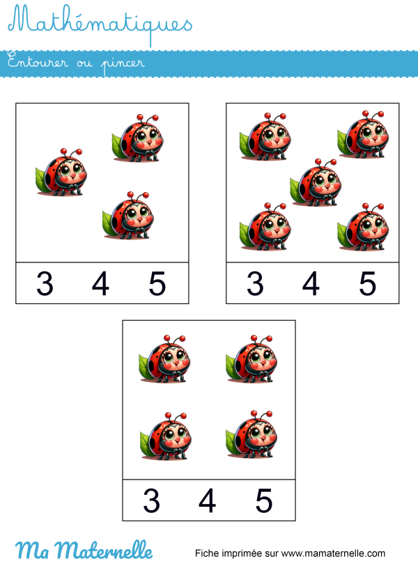 Mathématiques : entourer ou pincer - Ma Maternelle