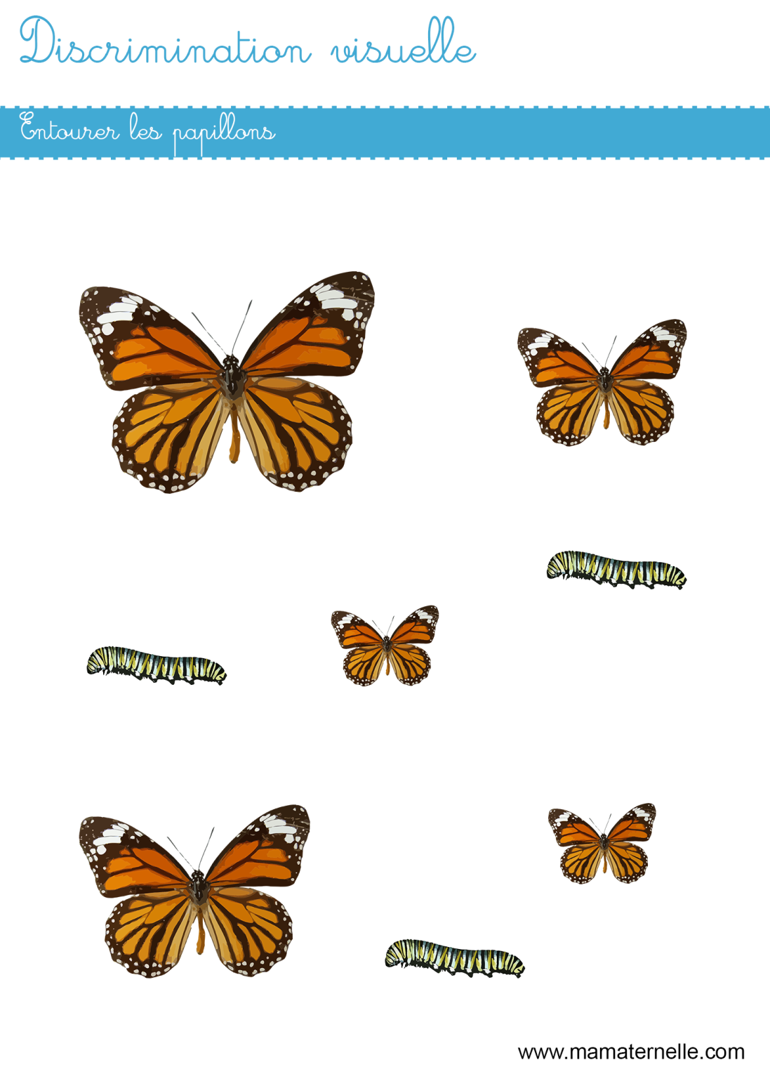 Exercices de maternelle sur le thème des papillons - Ma Maternelle