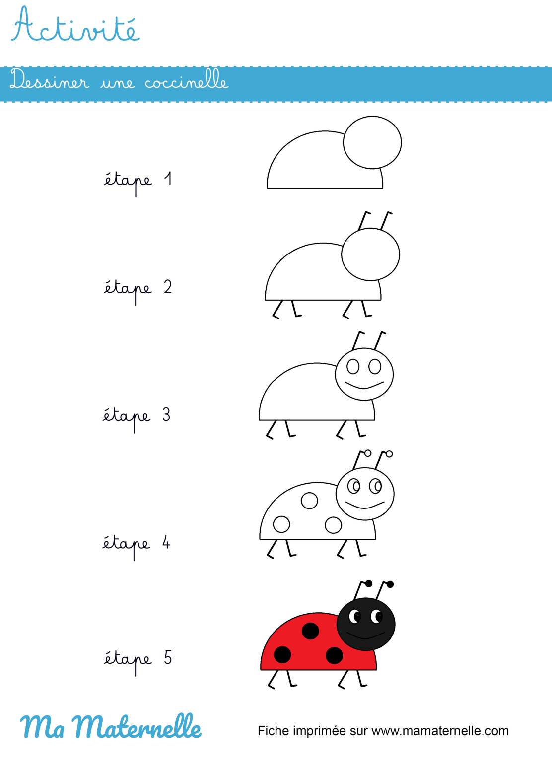 Activité : dessiner une coccinelle - Ma Maternelle